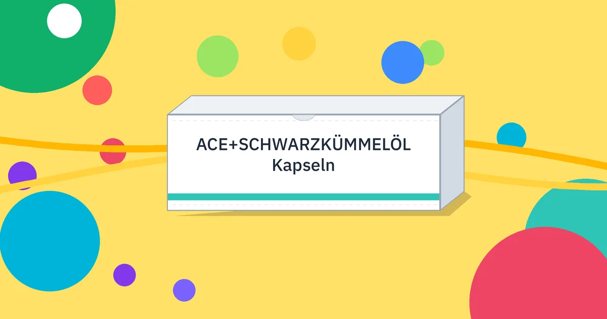 Symbolbild: Packung mit der Aufschrift ACE+SCHWARZKÜMMELÖL Kapseln (PZN 01045884) – Verfügbarkeit und Bezug in Apotheken in Frankfurt am Main