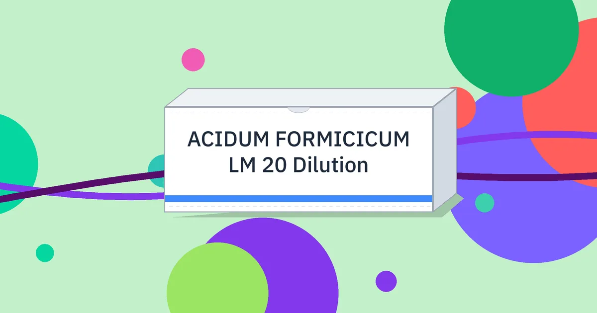Symbolbild: Packung mit der Aufschrift ACIDUM FORMICICUM LM 20 Dilution (PZN 12751993) – Verfügbarkeit und Bezug in Apotheken in Frankfurt am Main