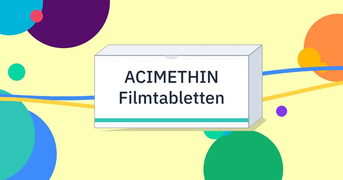 Symbolbild: Packung mit der Aufschrift ACIMETHIN Filmtabletten (PZN 03451269) – Verfügbarkeit und Bezug in Apotheken in Frankfurt am Main