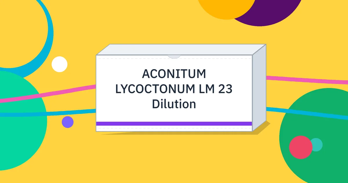 Symbolbild: Packung mit der Aufschrift ACONITUM LYCOCTONUM LM 23 Dilution (PZN 13291861) – Verfügbarkeit und Bezug in Apotheken in Frankfurt am Main