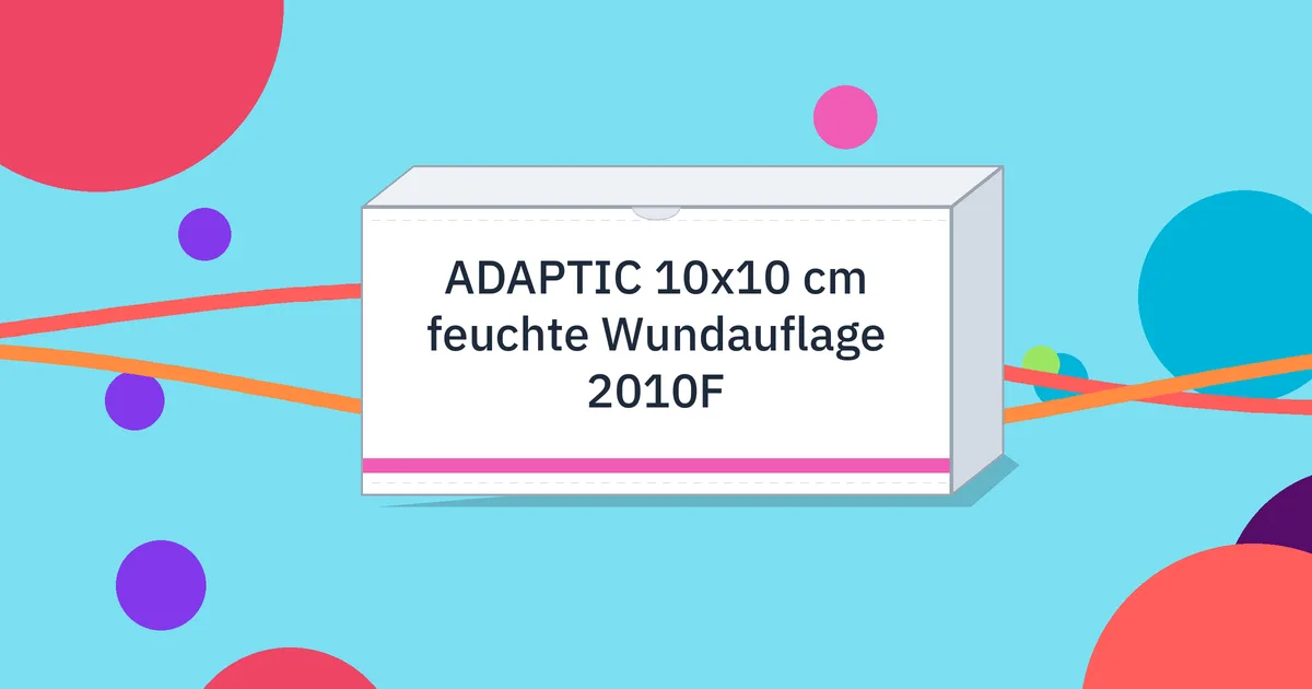 Symbolbild: Packung mit der Aufschrift ADAPTIC 10x10 cm feuchte Wundauflage 2010F (PZN 13752032) – Verfügbarkeit und Bezug in Apotheken in Frankfurt am Main