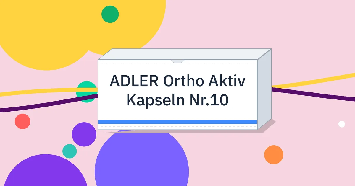 Symbolbild: Packung mit der Aufschrift ADLER Ortho Aktiv Kapseln Nr.10 (PZN 06121710) – Verfügbarkeit und Bezug in Apotheken in Frankfurt am Main
