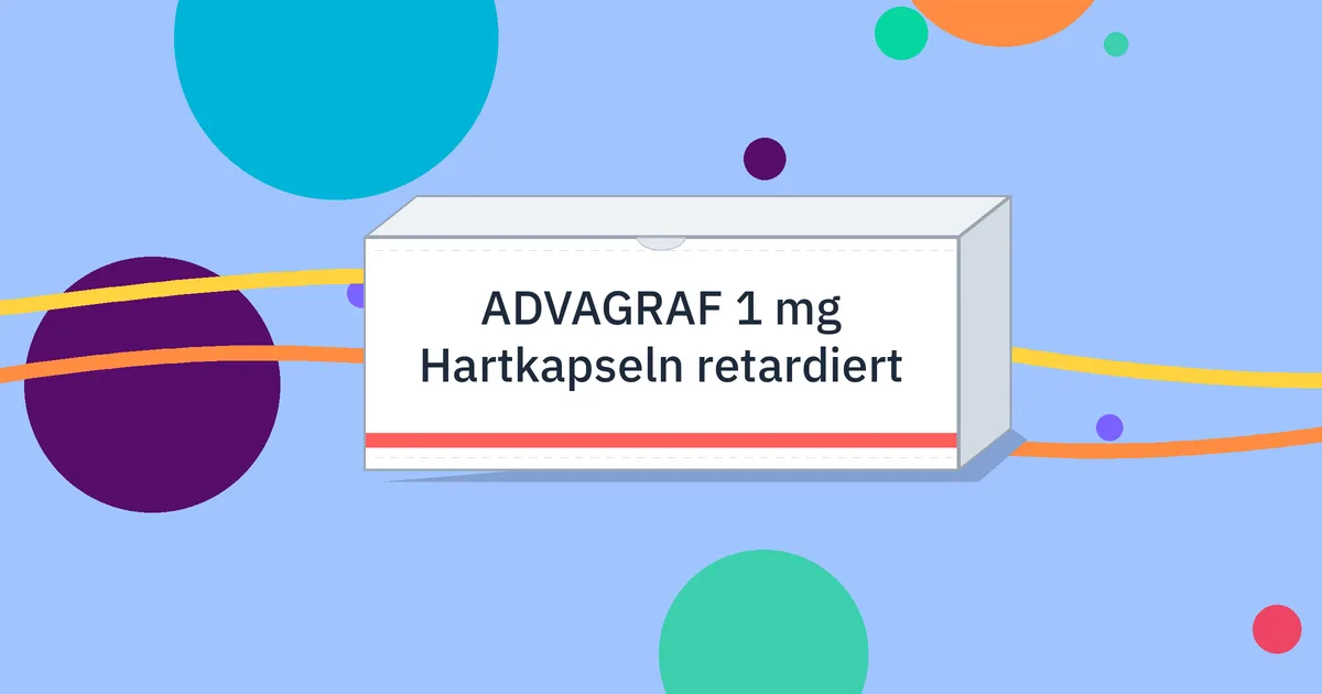 Symbolbild: Packung mit der Aufschrift ADVAGRAF 1 mg Hartkapseln retardiert (PZN 18087881) – Verfügbarkeit und Bezug in Apotheken in Frankfurt am Main