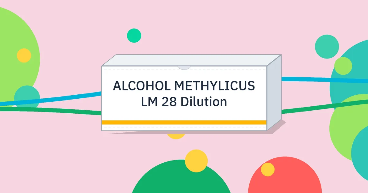 Symbolbild: Packung mit der Aufschrift ALCOHOL METHYLICUS LM 28 Dilution (PZN 13309414) – Verfügbarkeit und Bezug in Apotheken in Frankfurt am Main