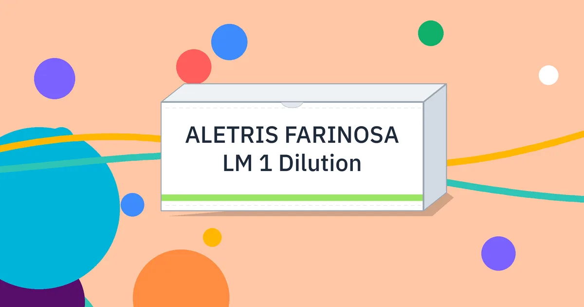 Symbolbild: Packung mit der Aufschrift ALETRIS FARINOSA LM 1 Dilution (PZN 13309561) – Verfügbarkeit und Bezug in Apotheken in Frankfurt am Main