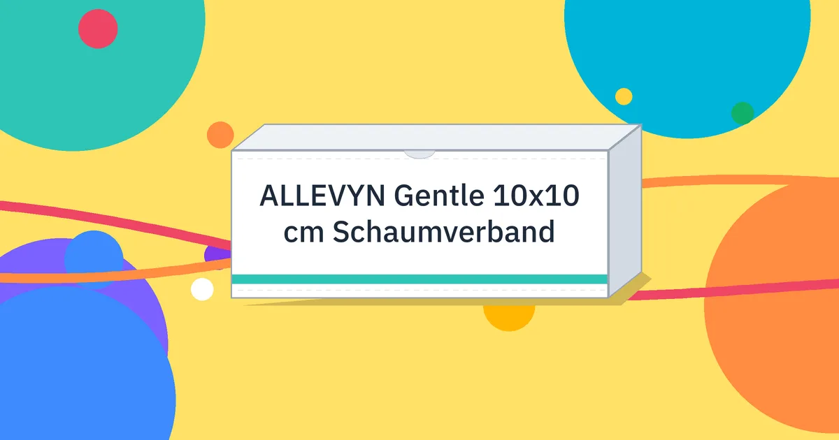 Symbolbild: Packung mit der Aufschrift ALLEVYN Gentle 10x10 cm Schaumverband (PZN 16164318) – Verfügbarkeit und Bezug in Apotheken in Frankfurt am Main