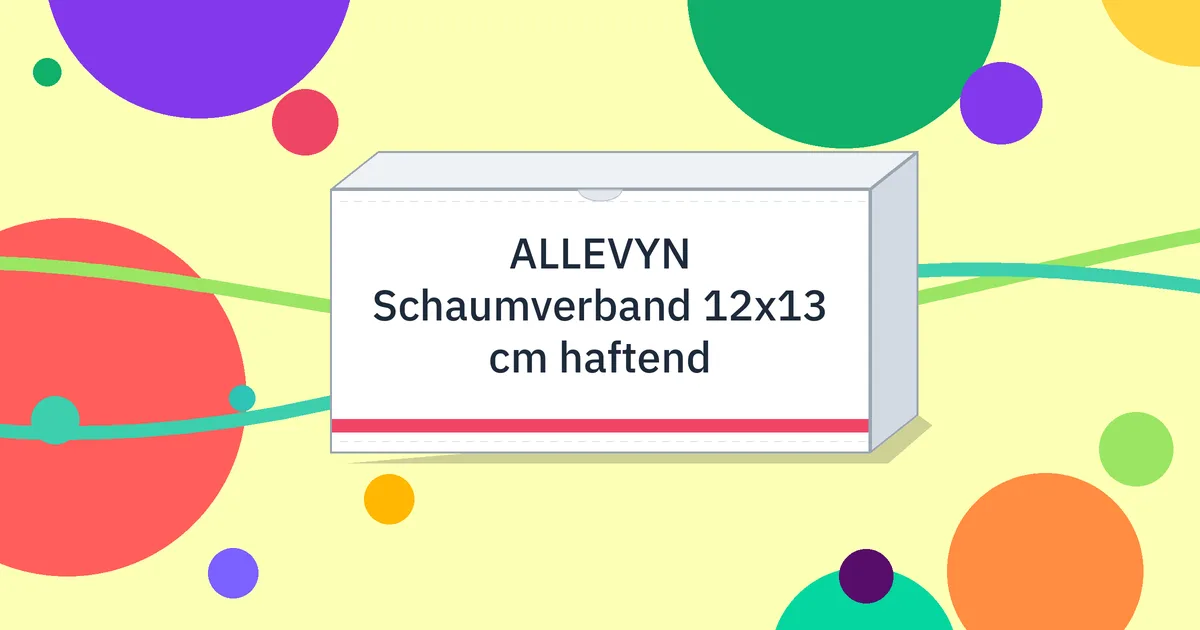 Symbolbild: Packung mit der Aufschrift ALLEVYN Schaumverband 12x13 cm haftend (PZN 04604870) – Verfügbarkeit und Bezug in Apotheken in Frankfurt am Main