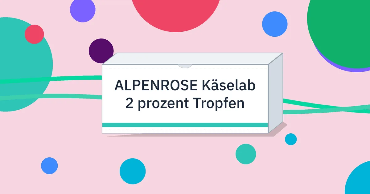 Symbolbild: Packung mit der Aufschrift ALPENROSE Käselab 2 prozent Tropfen (PZN 16673178) – Verfügbarkeit und Bezug in Apotheken in Frankfurt am Main