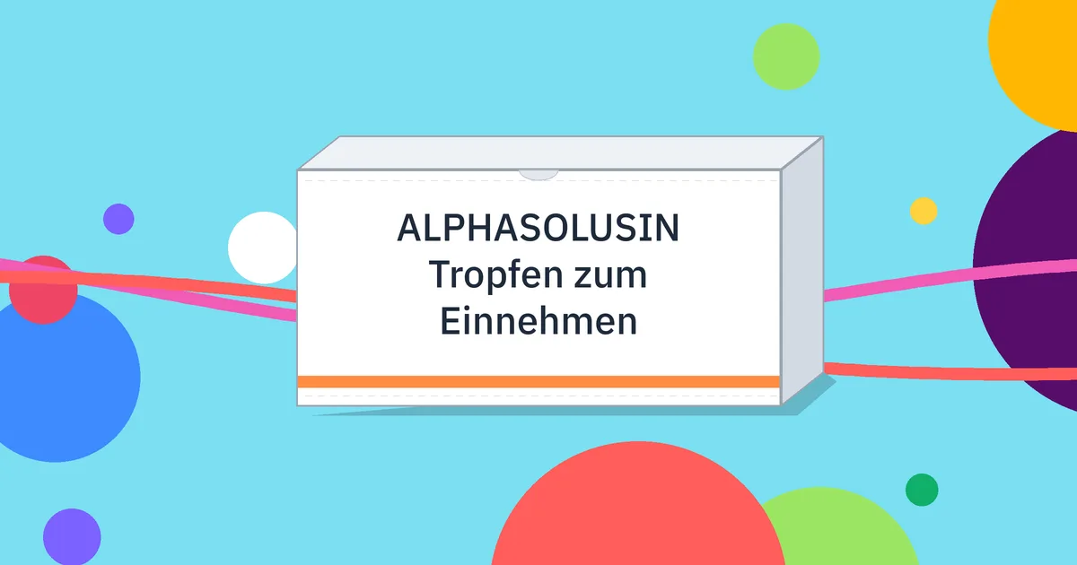 Symbolbild: Packung mit der Aufschrift ALPHASOLUSIN Tropfen zum Einnehmen (PZN 01412118) – Verfügbarkeit und Bezug in Apotheken in Frankfurt am Main