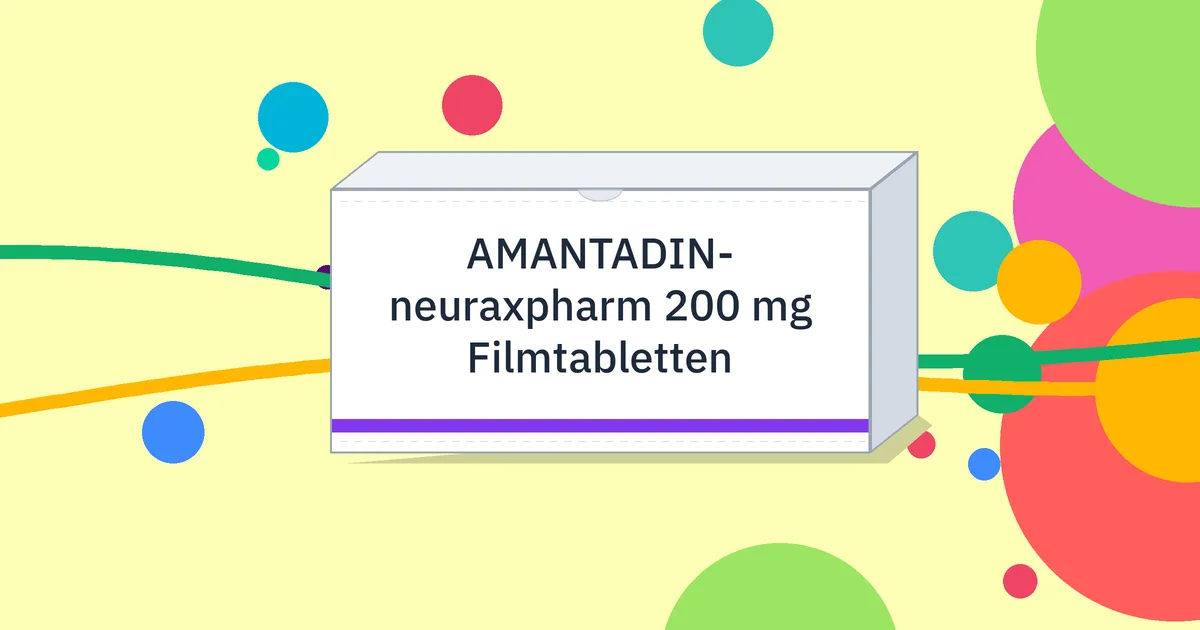 Symbolbild: Packung mit der Aufschrift AMANTADIN-neuraxpharm 200 mg Filmtabletten (PZN 01852219) – Verfügbarkeit und Bezug in Apotheken in Frankfurt am Main