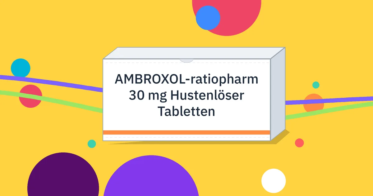 Symbolbild: Packung mit der Aufschrift AMBROXOL-ratiopharm 30 mg Hustenlöser Tabletten (PZN 00680822) – Verfügbarkeit und Bezug in Apotheken in Frankfurt am Main