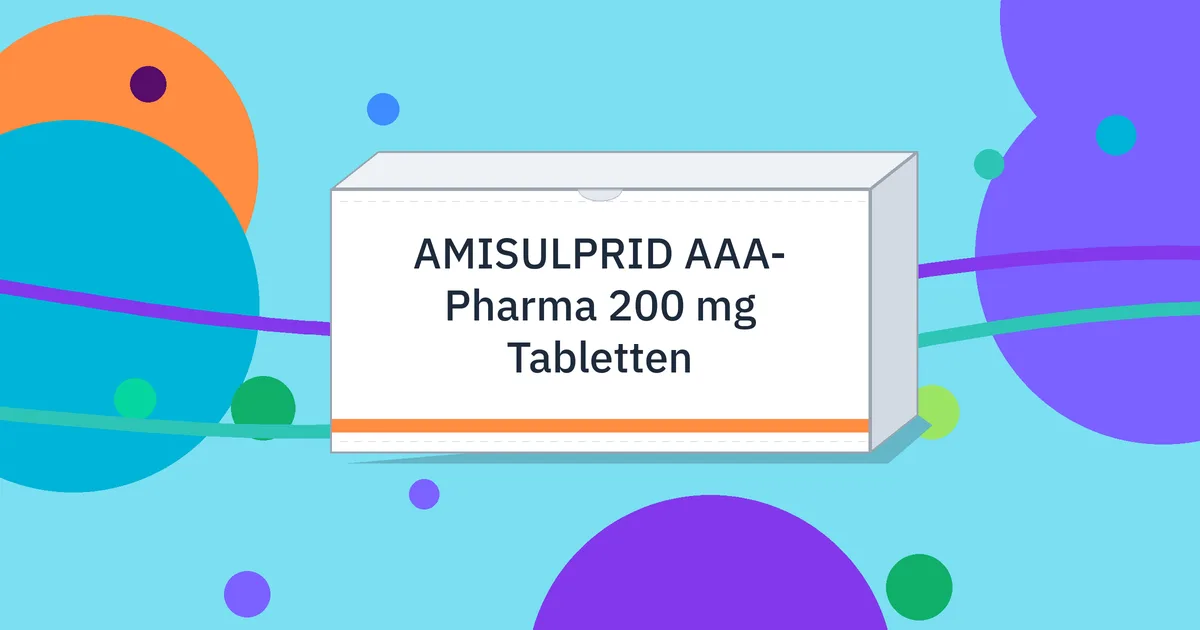 Symbolbild: Packung mit der Aufschrift AMISULPRID AAA-Pharma 200 mg Tabletten (PZN 01163023) – Verfügbarkeit und Bezug in Apotheken in Frankfurt am Main