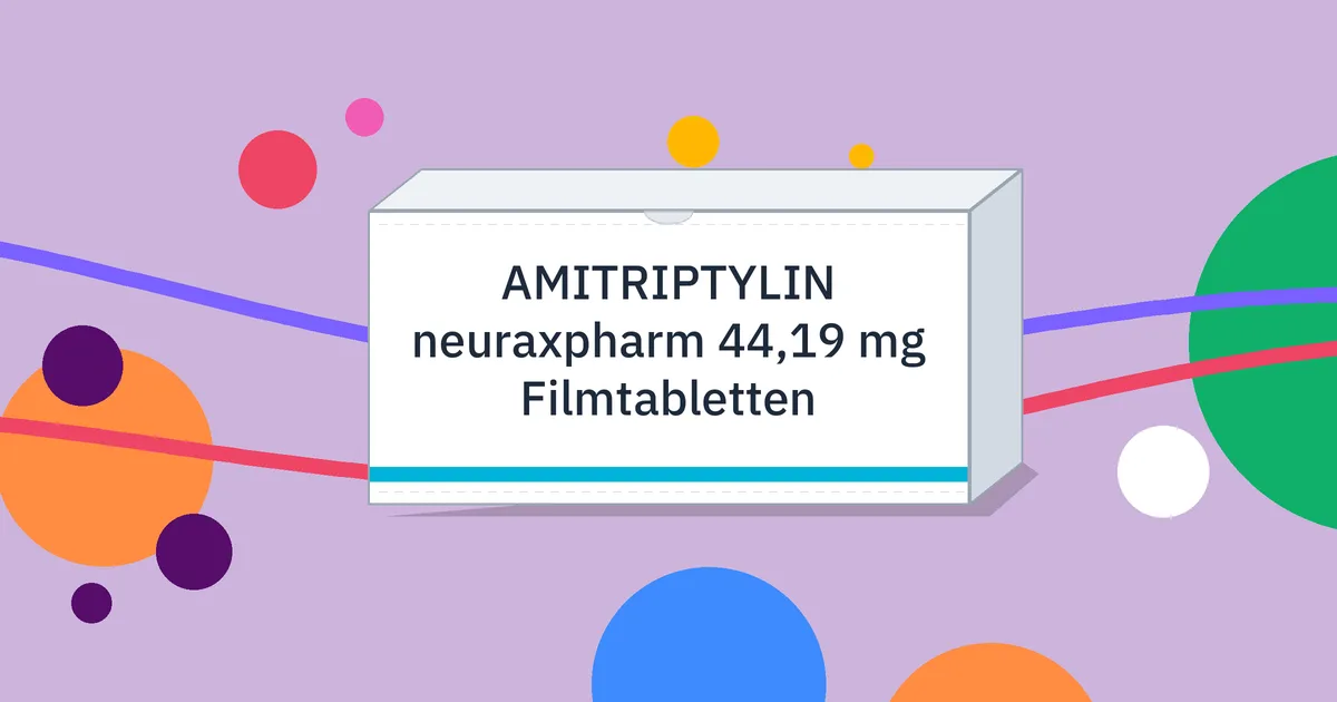 Symbolbild: Packung mit der Aufschrift AMITRIPTYLIN neuraxpharm 44,19 mg Filmtabletten (PZN 18265377) – Verfügbarkeit und Bezug in Apotheken in Frankfurt am Main