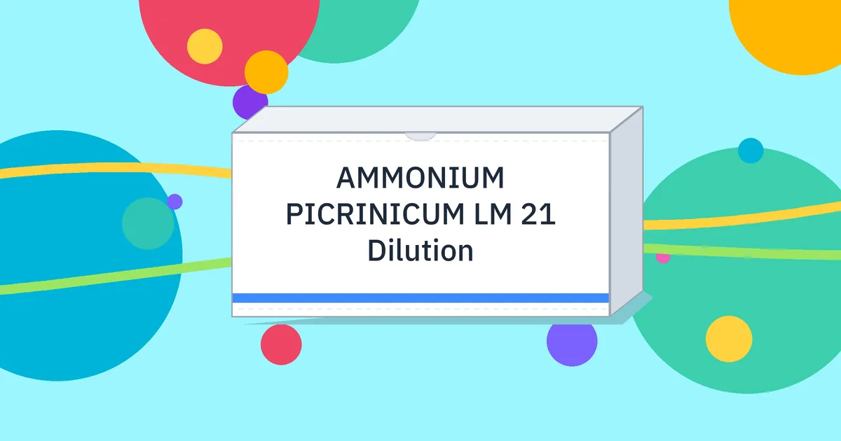 Symbolbild: Packung mit der Aufschrift AMMONIUM PICRINICUM LM 21 Dilution (PZN 13322834) – Verfügbarkeit und Bezug in Apotheken in Frankfurt am Main