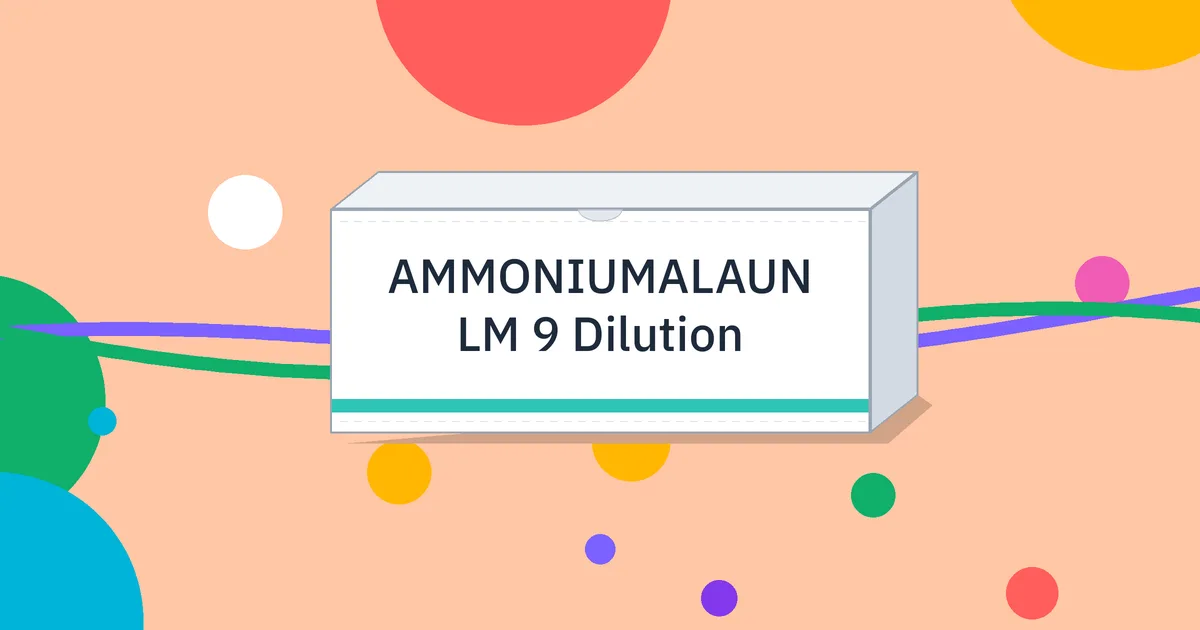 Symbolbild: Packung mit der Aufschrift AMMONIUMALAUN LM 9 Dilution (PZN 13324595) – Verfügbarkeit und Bezug in Apotheken in Frankfurt am Main
