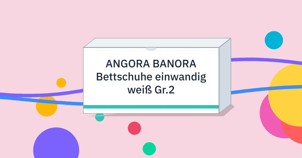 Symbolbild: Packung mit der Aufschrift ANGORA BANORA Bettschuhe einwandig weiß Gr.2 (PZN 01600601) – Verfügbarkeit und Bezug in Apotheken in Frankfurt am Main