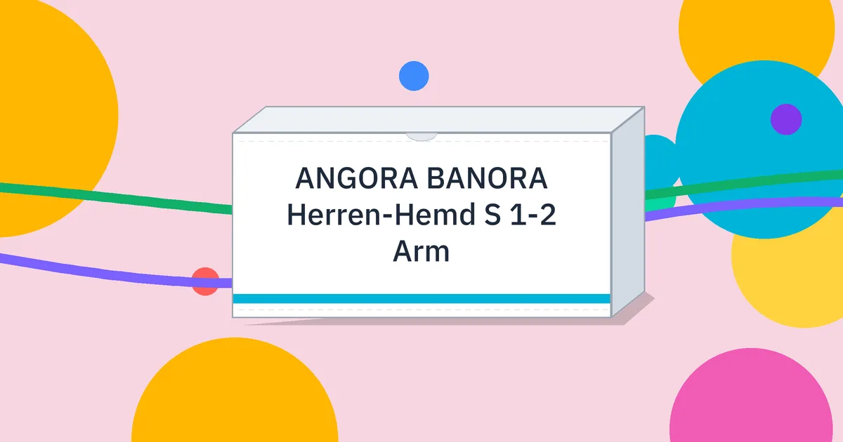 Symbolbild: Packung mit der Aufschrift ANGORA BANORA Herren-Hemd S 1-2 Arm (PZN 04795048) – Verfügbarkeit und Bezug in Apotheken in Frankfurt am Main