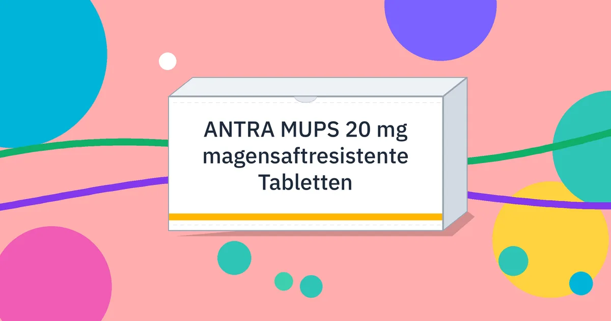 Symbolbild: Packung mit der Aufschrift ANTRA MUPS 20 mg magensaftresistente Tabletten (PZN 00109174) – Verfügbarkeit und Bezug in Apotheken in Frankfurt am Main