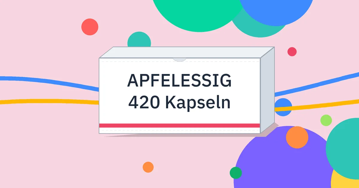 Symbolbild: Packung mit der Aufschrift APFELESSIG 420 Kapseln (PZN 00561419) – Verfügbarkeit und Bezug in Apotheken in Frankfurt am Main