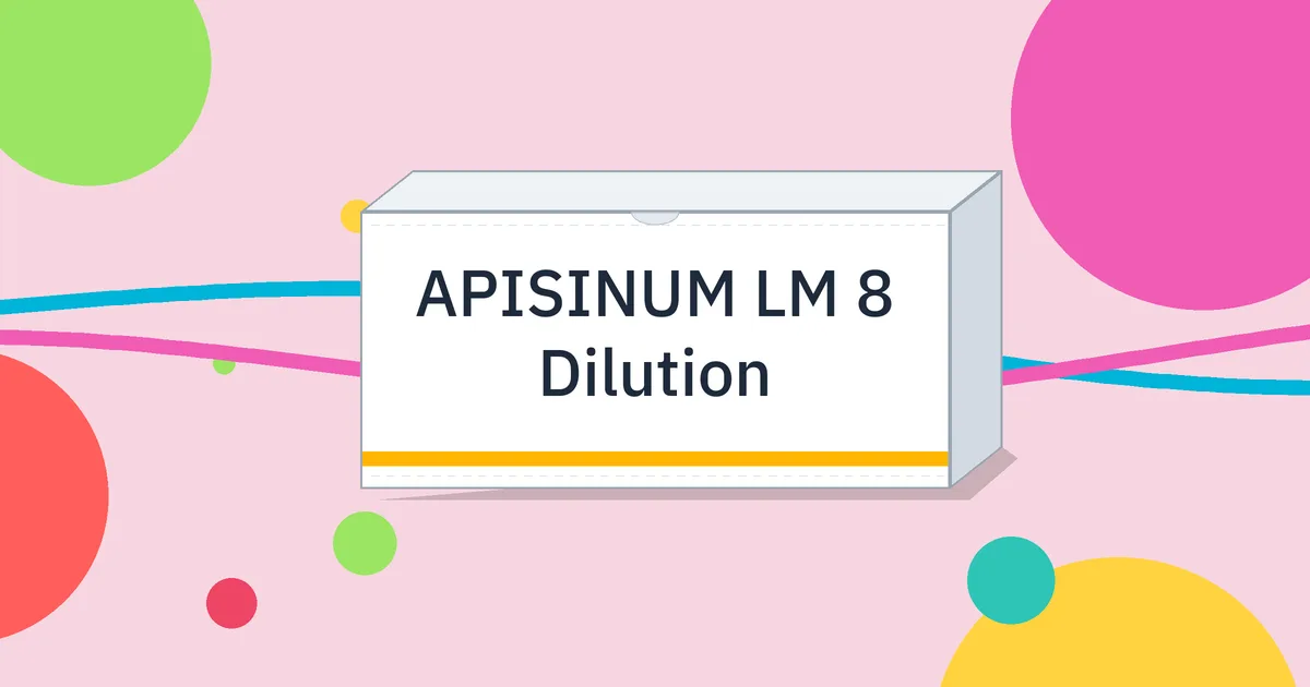 Symbolbild: Packung mit der Aufschrift APISINUM LM 8 Dilution (PZN 12456716) – Verfügbarkeit und Bezug in Apotheken in Frankfurt am Main