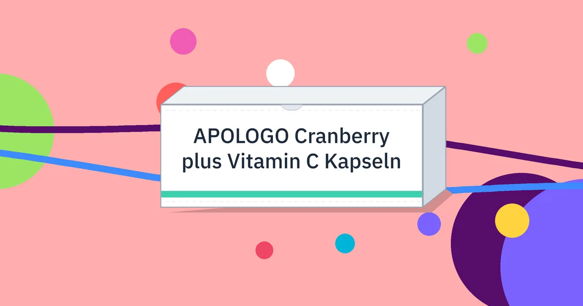 Symbolbild: Packung mit der Aufschrift APOLOGO Cranberry plus Vitamin C Kapseln (PZN 09743837) – Verfügbarkeit und Bezug in Apotheken in Frankfurt am Main