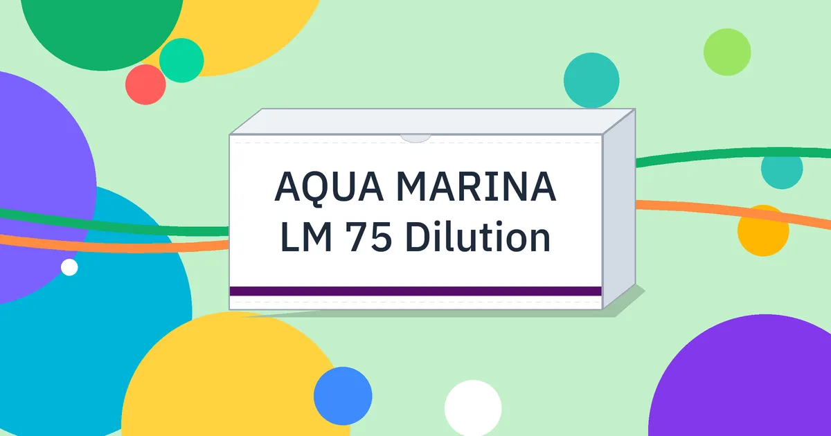 Symbolbild: Packung mit der Aufschrift AQUA MARINA LM 75 Dilution (PZN 12765771) – Verfügbarkeit und Bezug in Apotheken in Frankfurt am Main