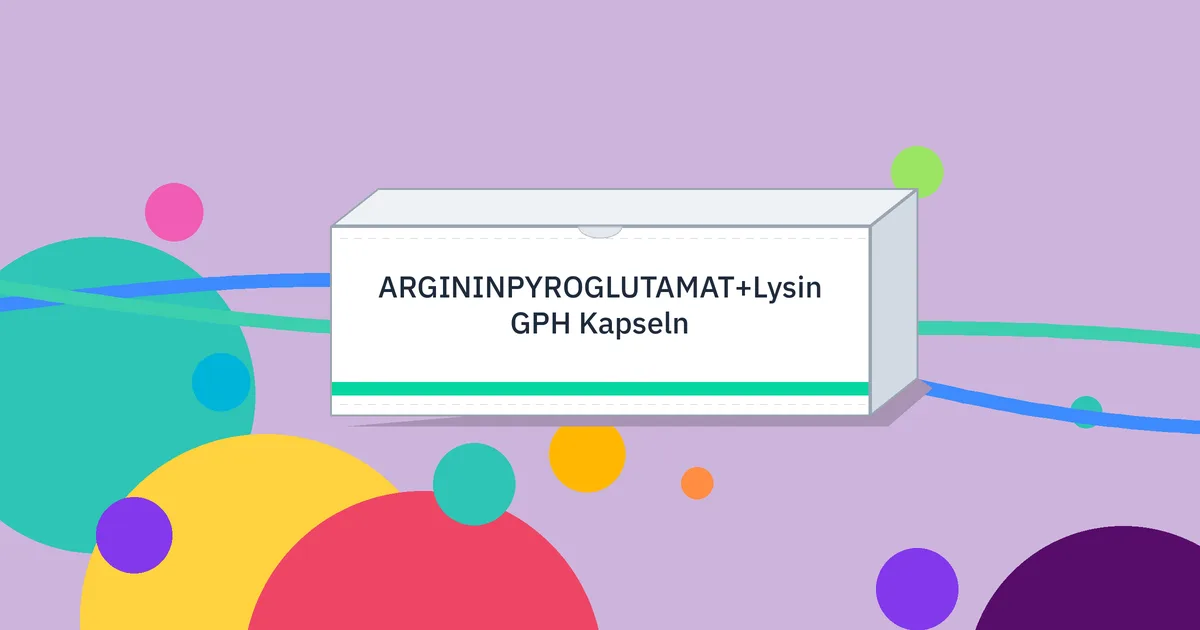 Symbolbild: Packung mit der Aufschrift ARGININPYROGLUTAMAT+Lysin GPH Kapseln (PZN 00128958) – Verfügbarkeit und Bezug in Apotheken in Frankfurt am Main