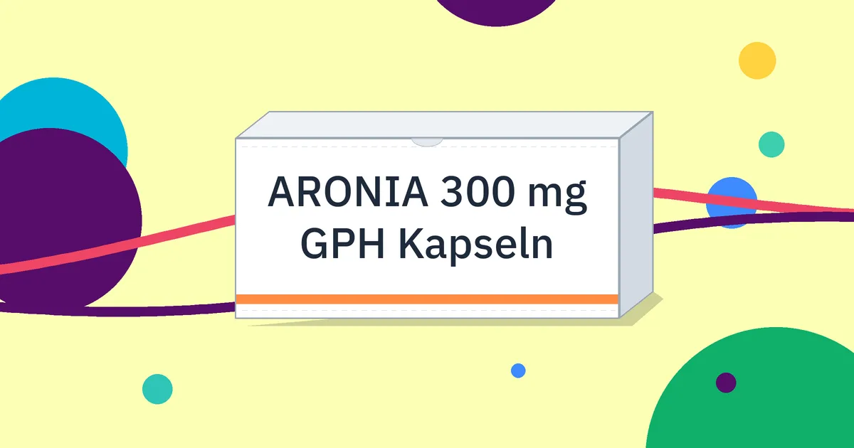 Symbolbild: Packung mit der Aufschrift ARONIA 300 mg GPH Kapseln (PZN 13359671) – Verfügbarkeit und Bezug in Apotheken in Frankfurt am Main