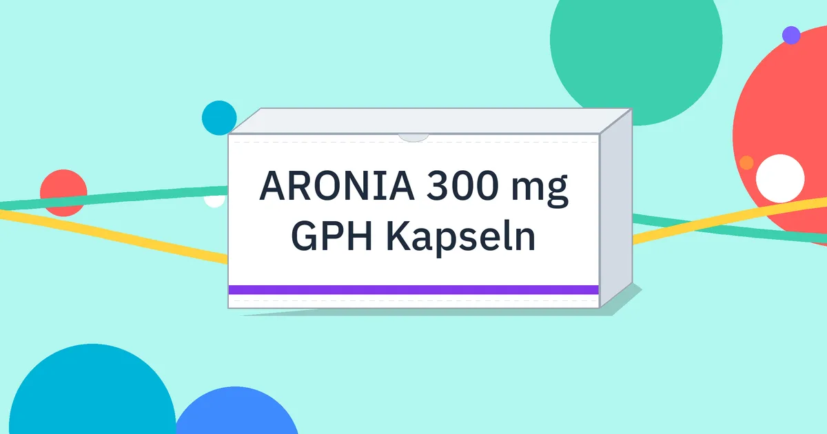 Symbolbild: Packung mit der Aufschrift ARONIA 300 mg GPH Kapseln (PZN 13359702) – Verfügbarkeit und Bezug in Apotheken in Frankfurt am Main