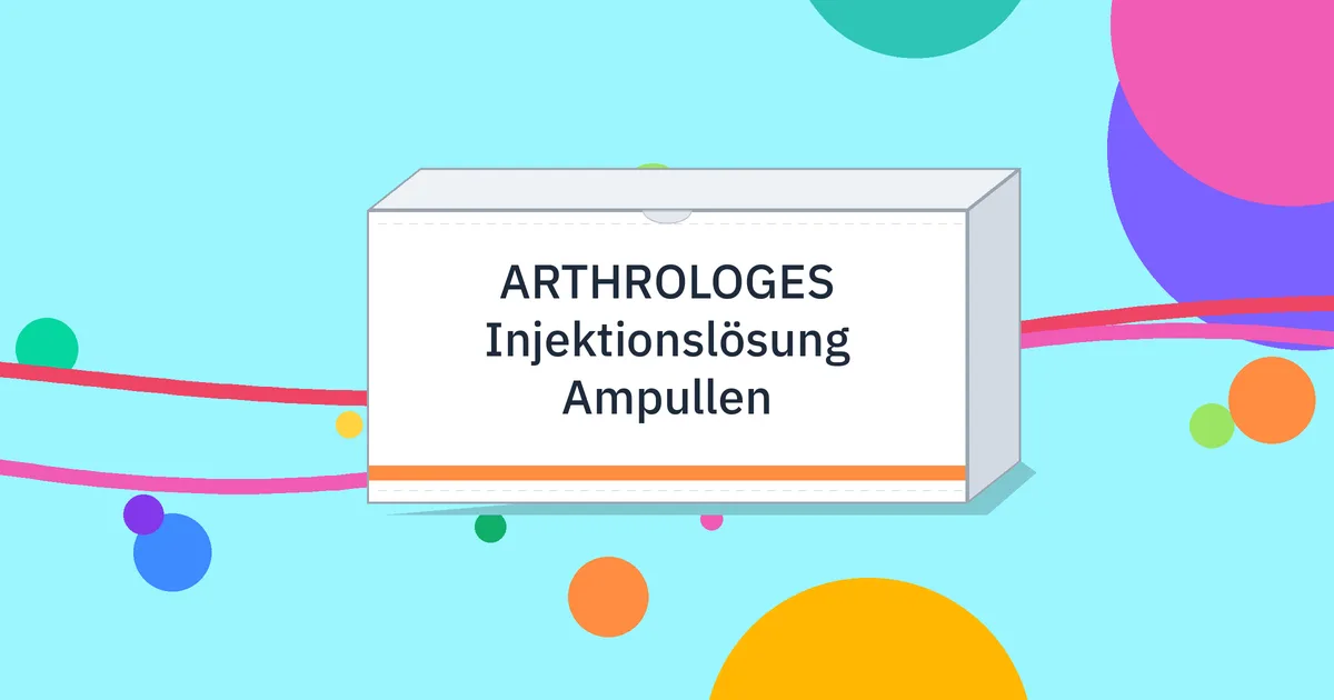 Symbolbild: Packung mit der Aufschrift ARTHROLOGES Injektionslösung Ampullen (PZN 11305688) – Verfügbarkeit und Bezug in Apotheken in Frankfurt am Main