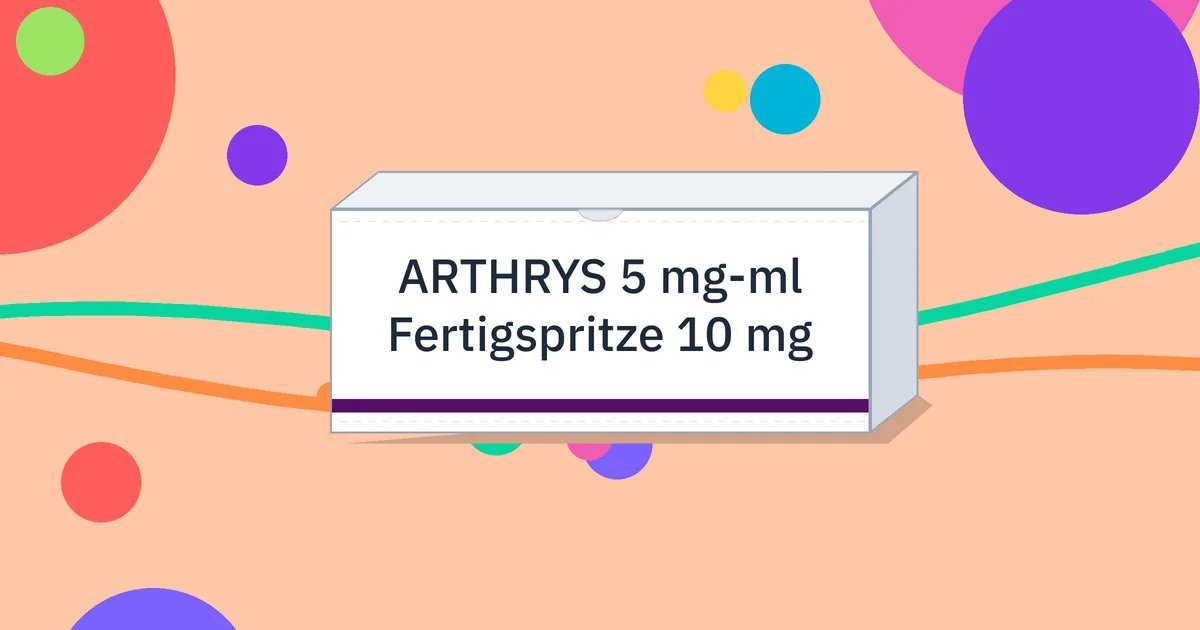 Symbolbild: Packung mit der Aufschrift ARTHRYS 5 mg-ml Fertigspritze 10 mg (PZN 19366844) – Verfügbarkeit und Bezug in Apotheken in Frankfurt am Main