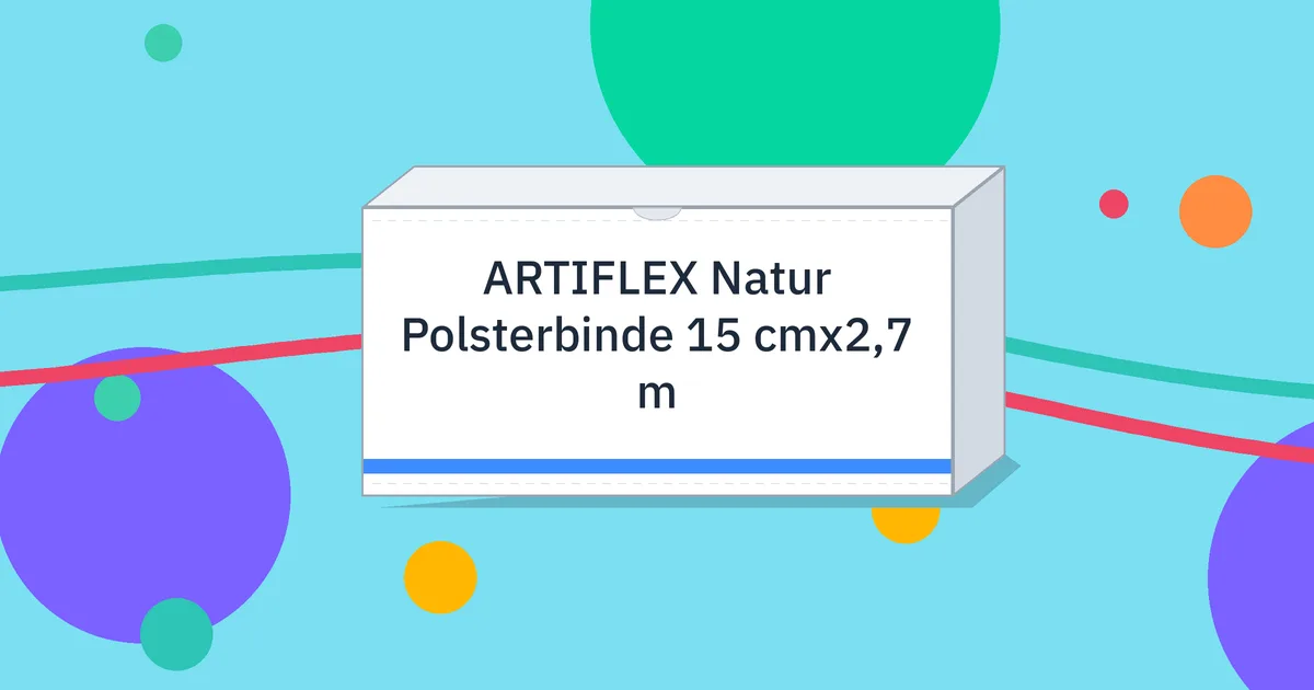 Symbolbild: Packung mit der Aufschrift ARTIFLEX Natur Polsterbinde 15 cmx2,7 m (PZN 12654735) – Verfügbarkeit und Bezug in Apotheken in Frankfurt am Main