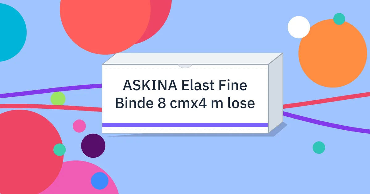 Symbolbild: Packung mit der Aufschrift ASKINA Elast Fine Binde 8 cmx4 m lose (PZN 19839840) – Verfügbarkeit und Bezug in Apotheken in Frankfurt am Main