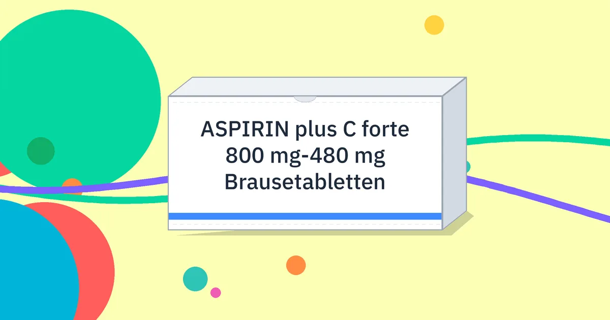 Symbolbild: Packung mit der Aufschrift ASPIRIN plus C forte 800 mg-480 mg Brausetabletten (PZN 10836596) – Verfügbarkeit und Bezug in Apotheken in Frankfurt am Main