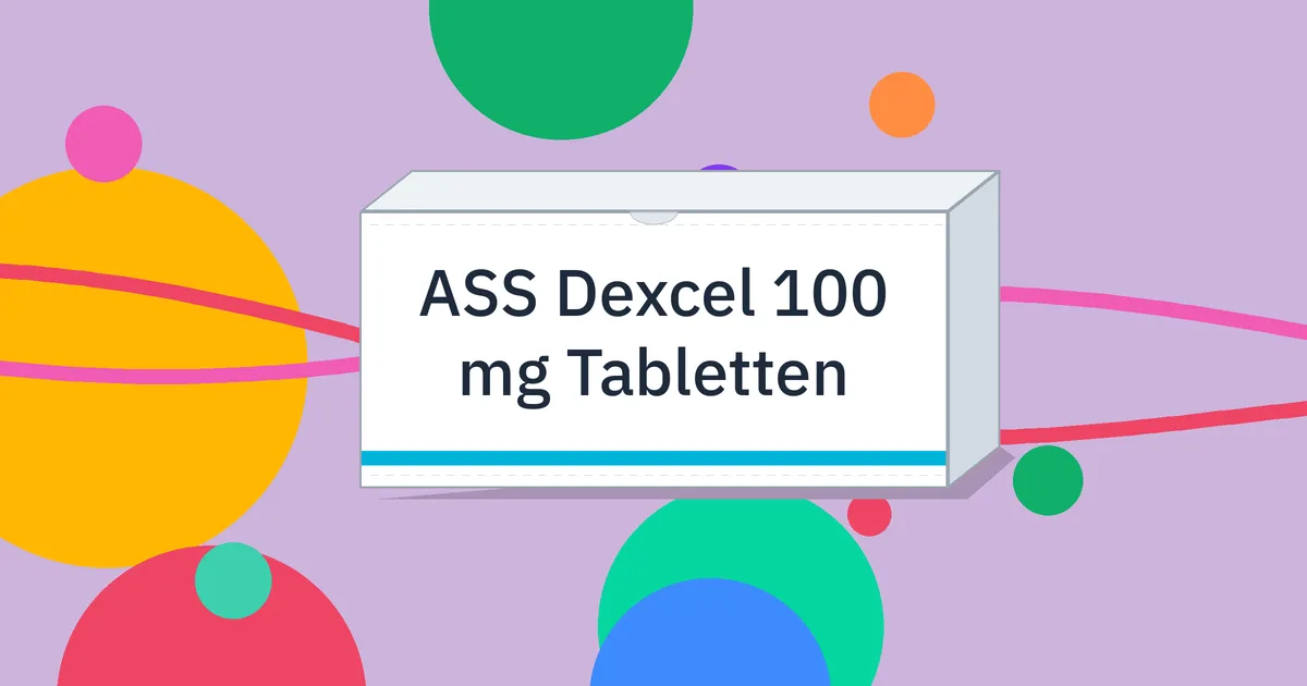 Symbolbild: Packung mit der Aufschrift ASS Dexcel 100 mg Tabletten (PZN 09064651) – Verfügbarkeit und Bezug in Apotheken in Frankfurt am Main