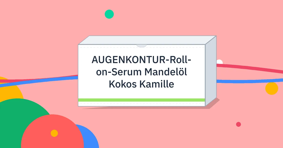 Symbolbild: Packung mit der Aufschrift AUGENKONTUR-Roll-on-Serum Mandelöl Kokos Kamille (PZN 20381760) – Verfügbarkeit und Bezug in Apotheken in Frankfurt am Main