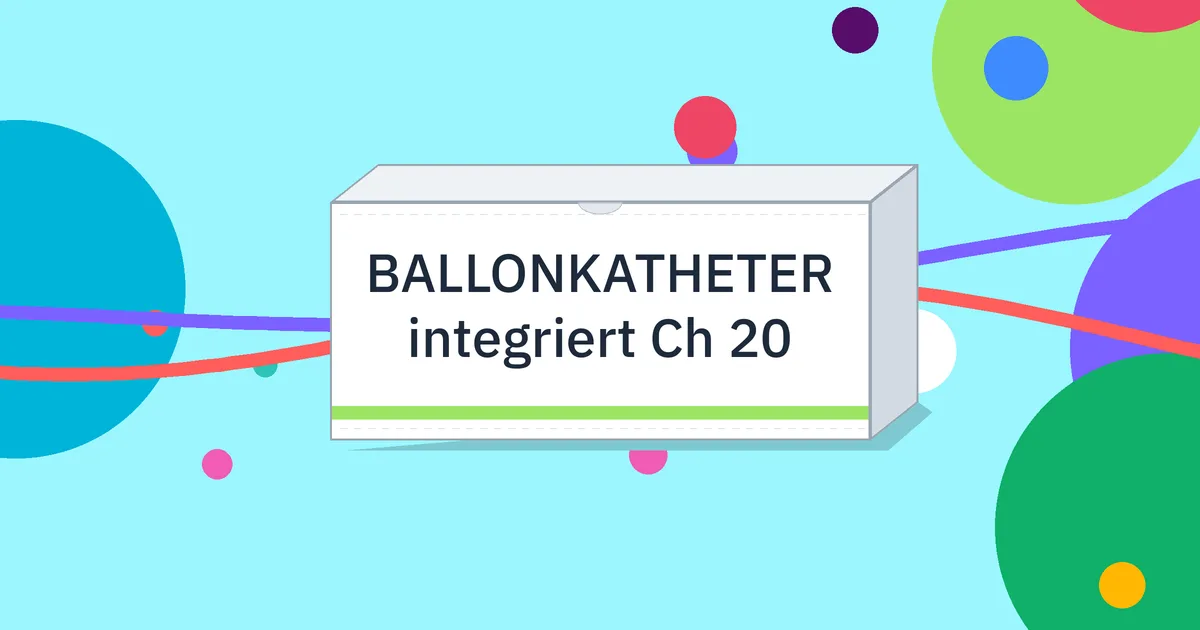 Symbolbild: Packung mit der Aufschrift BALLONKATHETER integriert Ch 20 (PZN 02894852) – Verfügbarkeit und Bezug in Apotheken in Frankfurt am Main