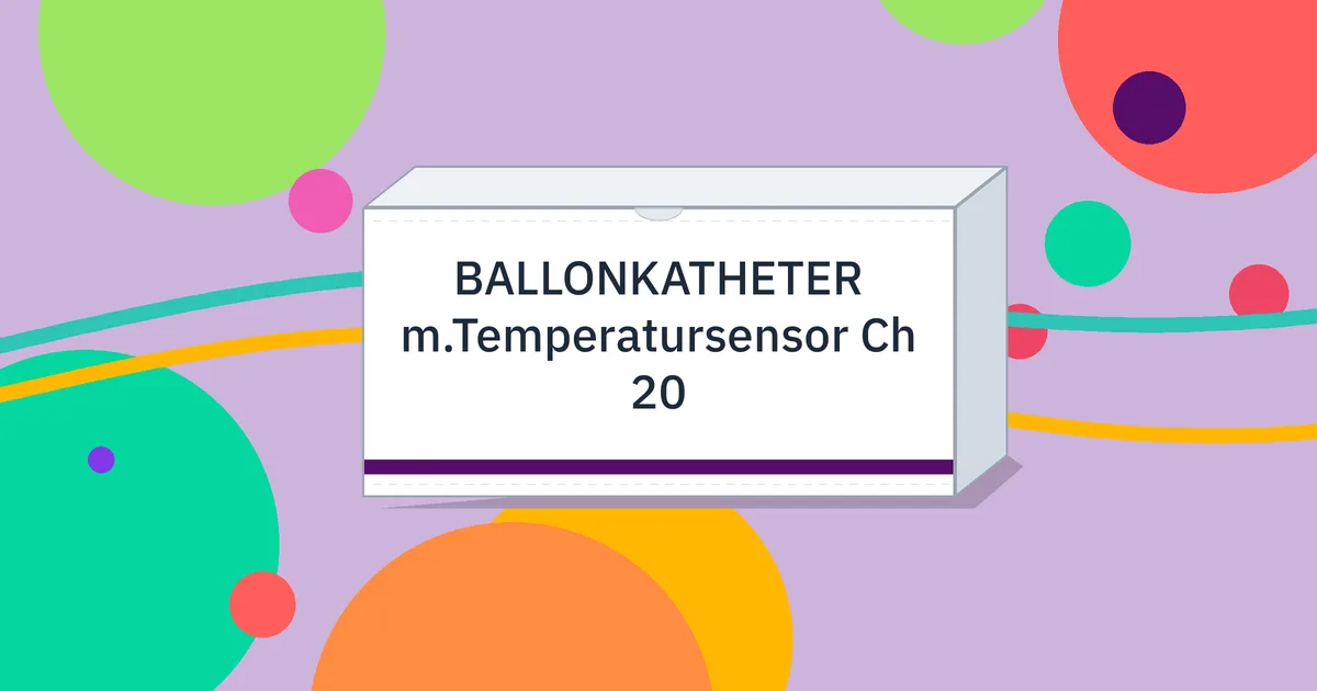 Symbolbild: Packung mit der Aufschrift BALLONKATHETER m.Temperatursensor Ch 20 (PZN 05960495) – Verfügbarkeit und Bezug in Apotheken in Frankfurt am Main