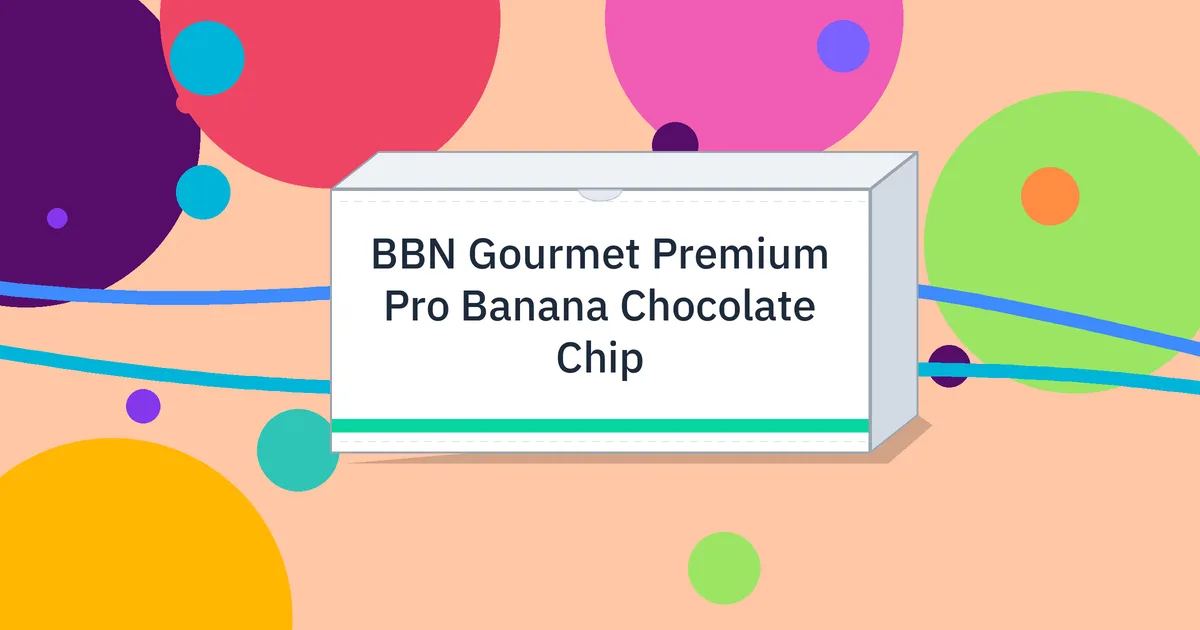 Symbolbild: Packung mit der Aufschrift BBN Gourmet Premium Pro Banana Chocolate Chip (PZN 16395934) – Verfügbarkeit und Bezug in Apotheken in Frankfurt am Main