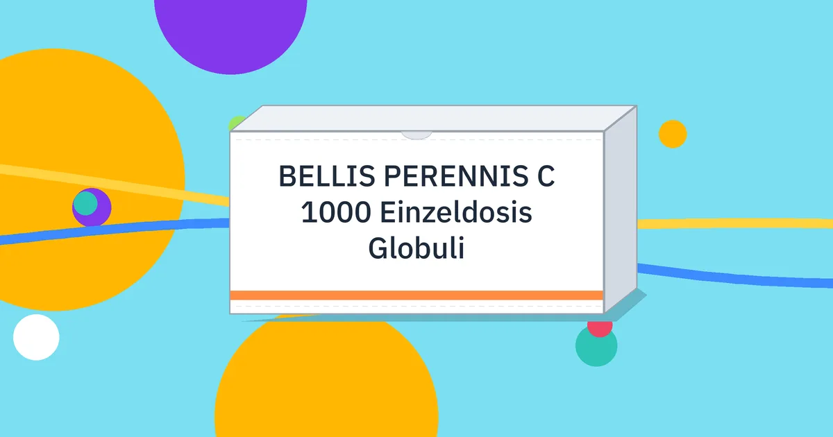 Symbolbild: Packung mit der Aufschrift BELLIS PERENNIS C 1000 Einzeldosis Globuli (PZN 03033046) – Verfügbarkeit und Bezug in Apotheken in Frankfurt am Main