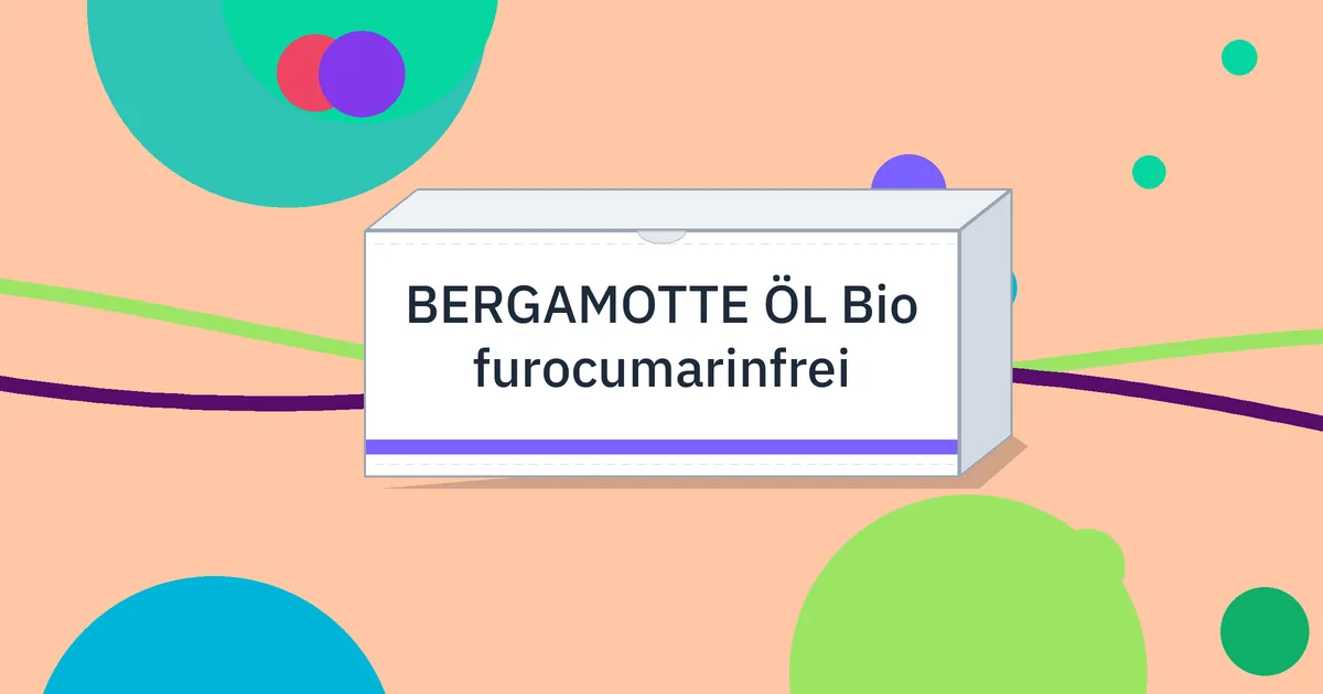 Symbolbild: Packung mit der Aufschrift BERGAMOTTE ÖL Bio furocumarinfrei (PZN 15580919) – Verfügbarkeit und Bezug in Apotheken in Frankfurt am Main