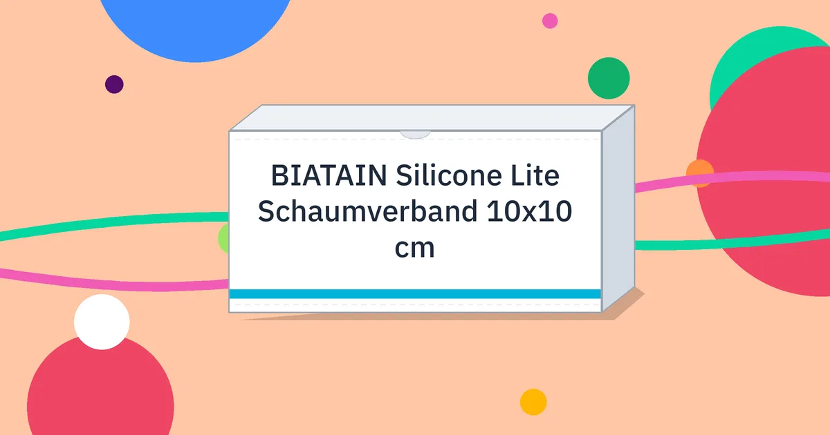 Symbolbild: Packung mit der Aufschrift BIATAIN Silicone Lite Schaumverband 10x10 cm (PZN 19348349) – Verfügbarkeit und Bezug in Apotheken in Frankfurt am Main