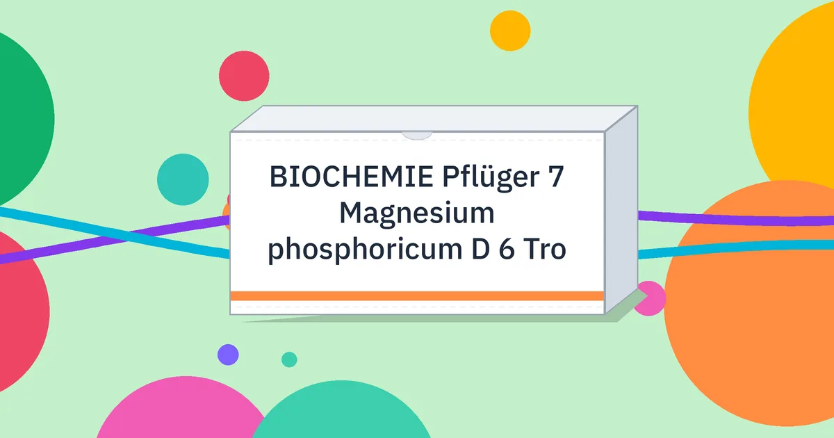 Symbolbild: Packung mit der Aufschrift BIOCHEMIE Pflüger 7 Magnesium phosphoricum D 6 Tro (PZN 06324525) – Verfügbarkeit und Bezug in Apotheken in Frankfurt am Main