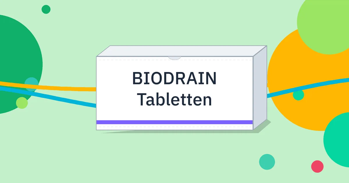 Symbolbild: Packung mit der Aufschrift BIODRAIN Tabletten (PZN 02475552) – Verfügbarkeit und Bezug in Apotheken in Frankfurt am Main