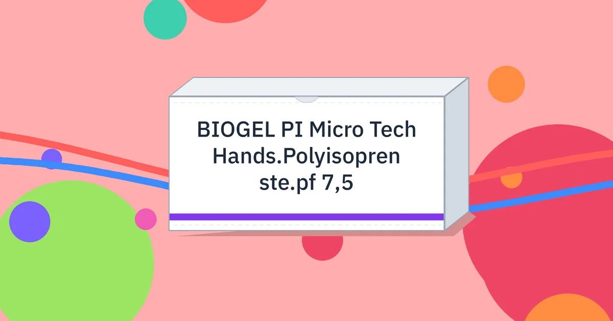 Symbolbild: Packung mit der Aufschrift BIOGEL PI Micro Tech Hands.Polyisopren ste.pf 7,5 (PZN 20866859) – Verfügbarkeit und Bezug in Apotheken in Frankfurt am Main