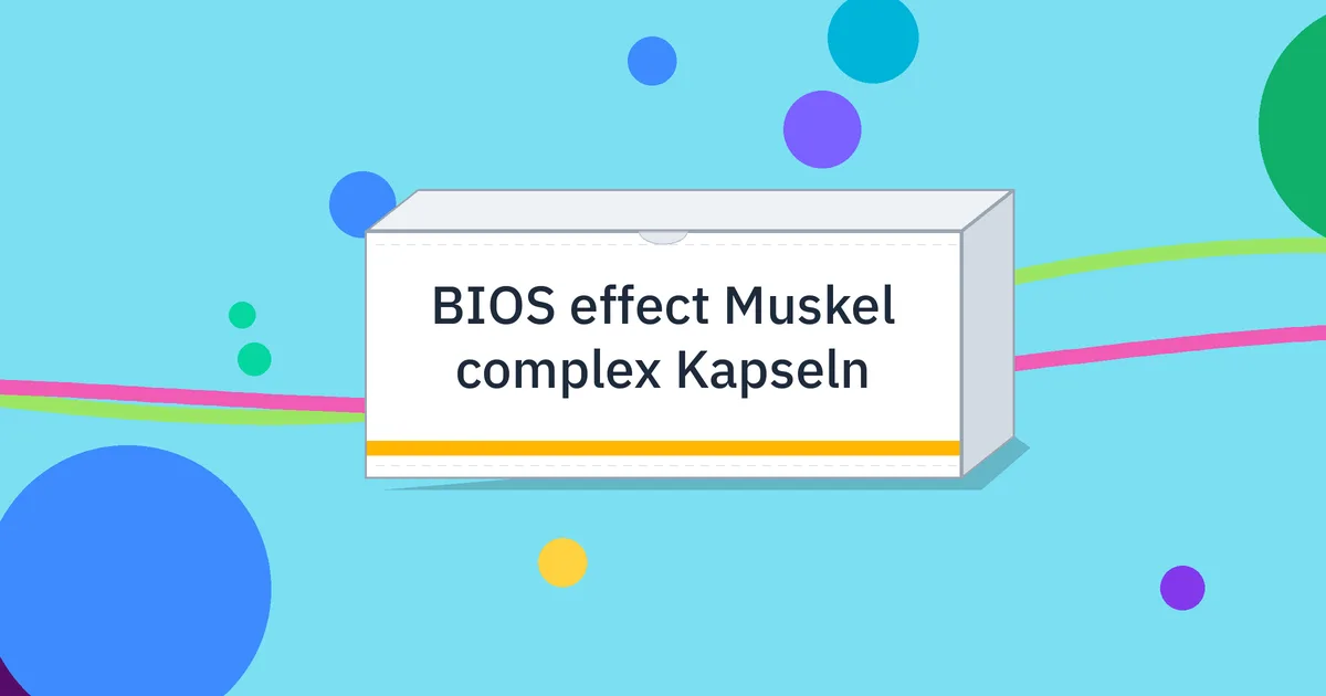 Symbolbild: Packung mit der Aufschrift BIOS effect Muskel complex Kapseln (PZN 10556336) – Verfügbarkeit und Bezug in Apotheken in Frankfurt am Main