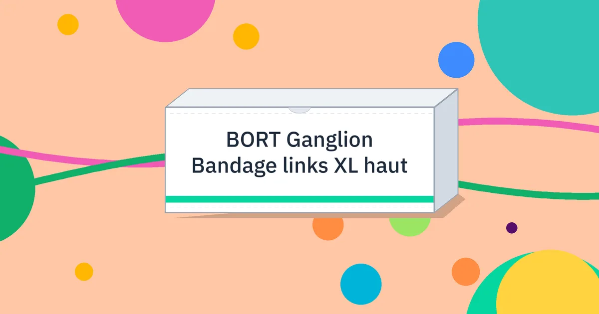 Symbolbild: Packung mit der Aufschrift BORT Ganglion Bandage links XL haut (PZN 06084908) – Verfügbarkeit und Bezug in Apotheken in Frankfurt am Main