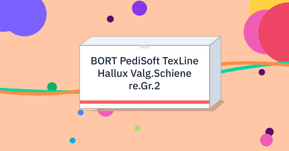 Symbolbild: Packung mit der Aufschrift BORT PediSoft TexLine Hallux Valg.Schiene re.Gr.2 (PZN 17842588) – Verfügbarkeit und Bezug in Apotheken in Frankfurt am Main