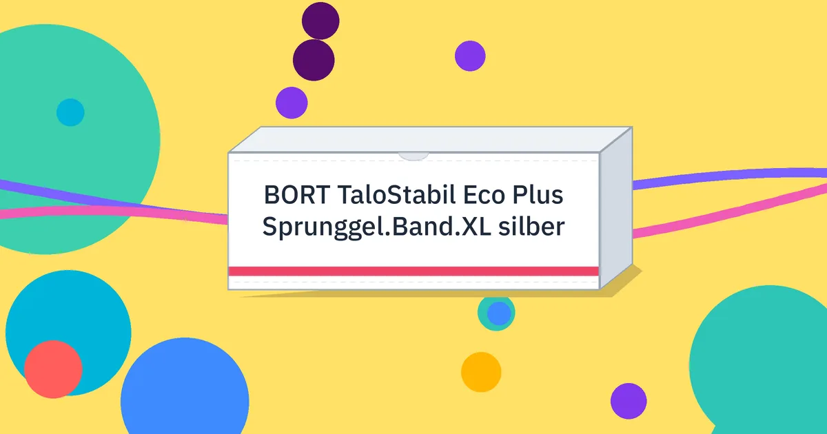 Symbolbild: Packung mit der Aufschrift BORT TaloStabil Eco Plus Sprunggel.Band.XL silber (PZN 19111044) – Verfügbarkeit und Bezug in Apotheken in Frankfurt am Main