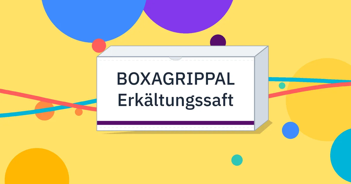 Symbolbild: Packung mit der Aufschrift BOXAGRIPPAL Erkältungssaft (PZN 10785019) – Verfügbarkeit und Bezug in Apotheken in Frankfurt am Main
